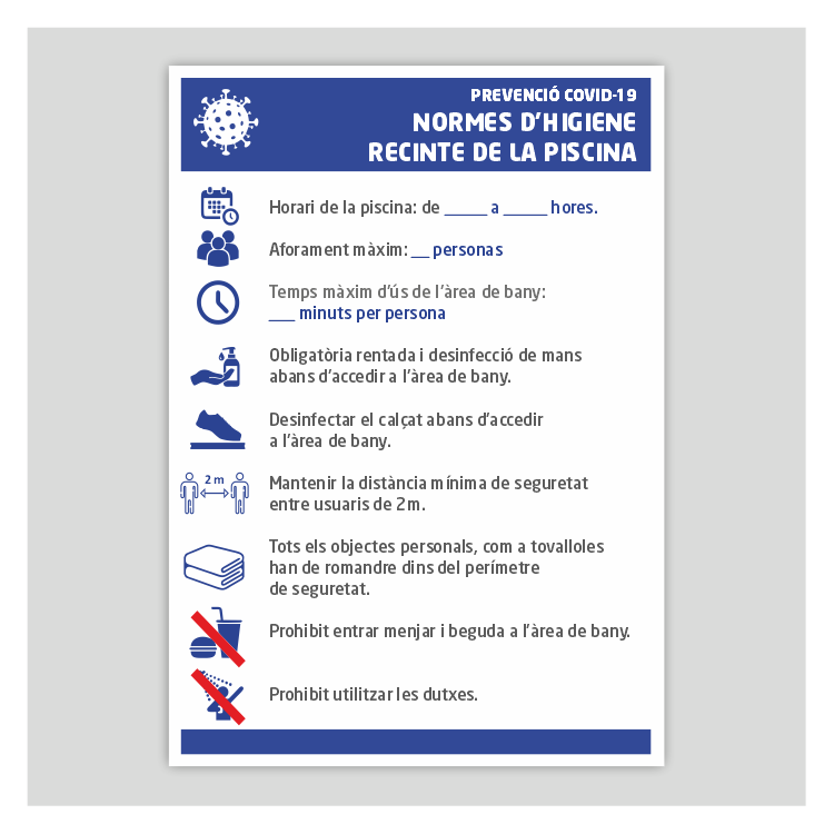 Normas de higiene en la piscina COVID-19