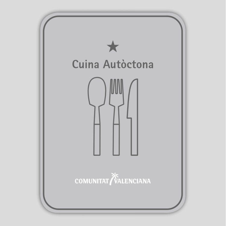 Distinctive plaque Restaurant one star native cuisine - Valencian Community